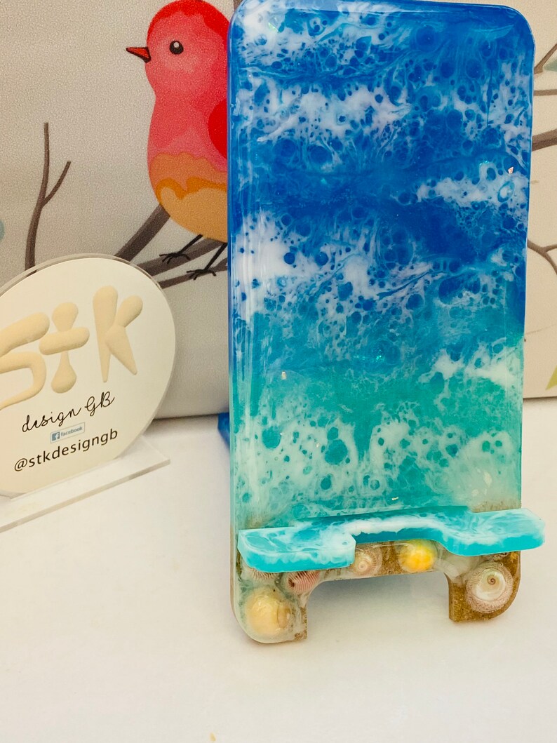 Beach Effect Mobile Phone Stand. Made With Resin and Real - Etsy UK
