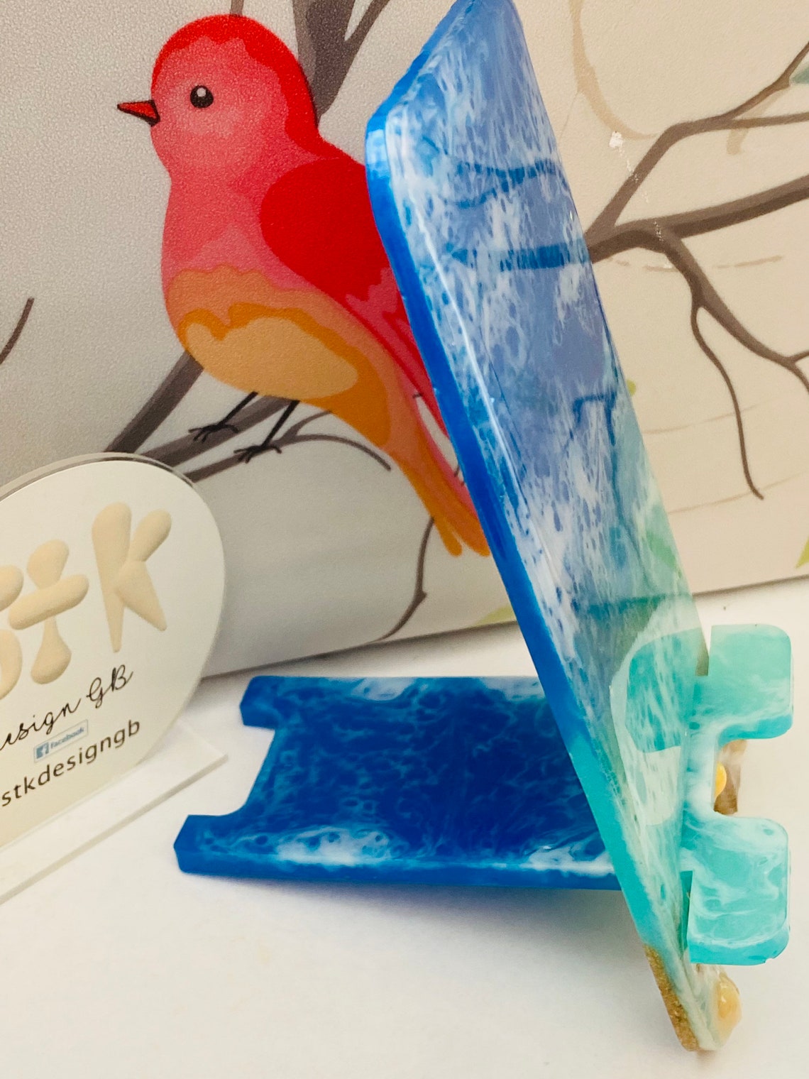 Beach Effect Mobile Phone Stand. Made With Resin and Real | Etsy UK