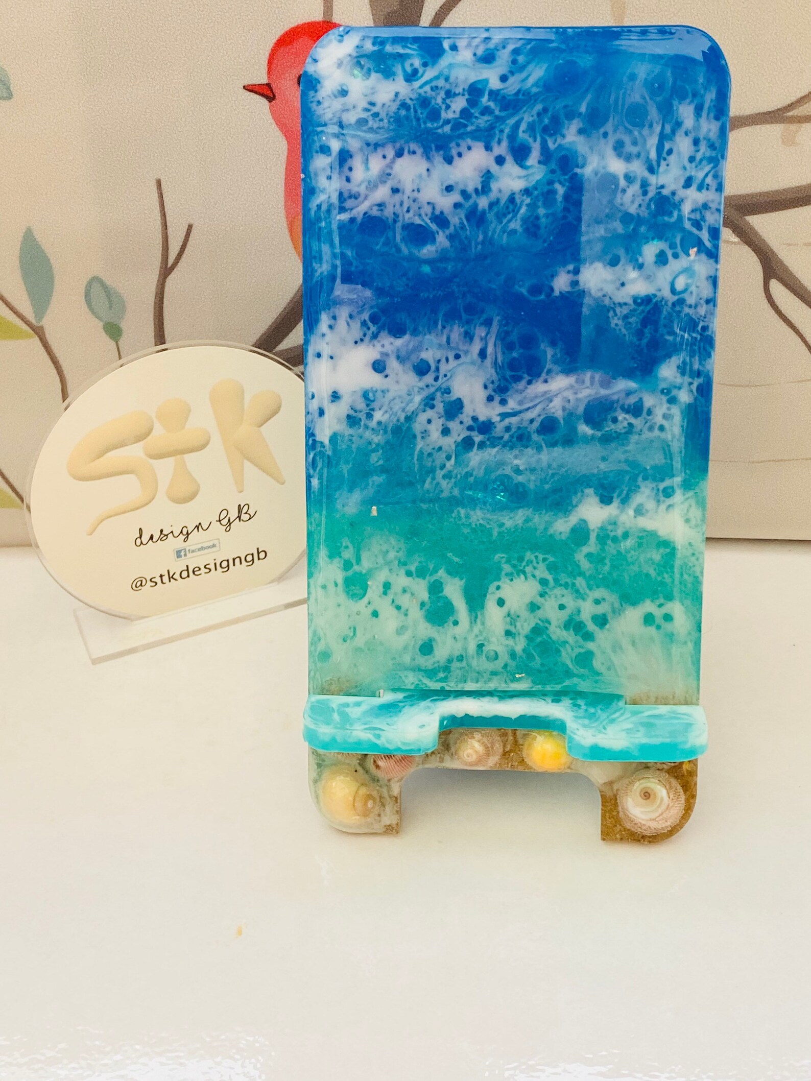 Beach Effect Mobile Phone Stand. Made With Resin and Real - Etsy UK