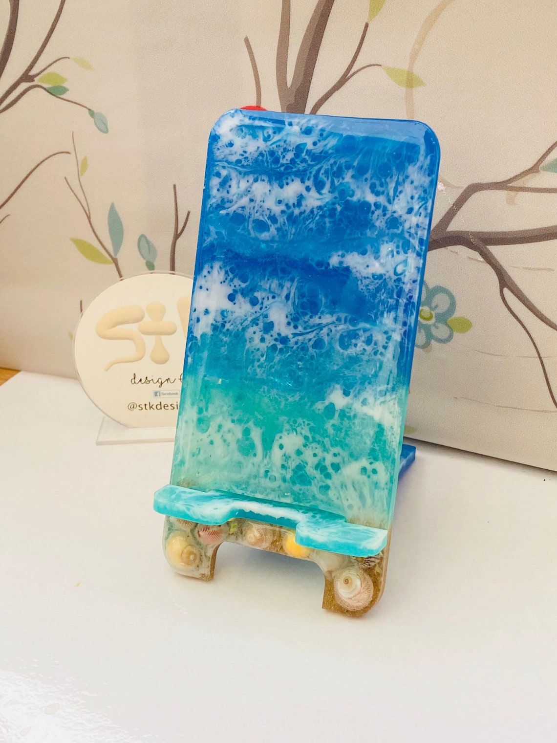 Beach Effect Mobile Phone Stand. Made With Resin and Real | Etsy UK