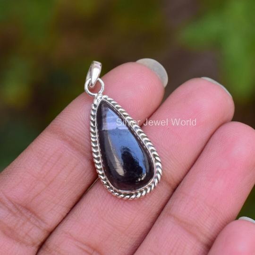 Valuable Black Hypersthene Pendant, Gemstone Pendant, Black Pendant ...
