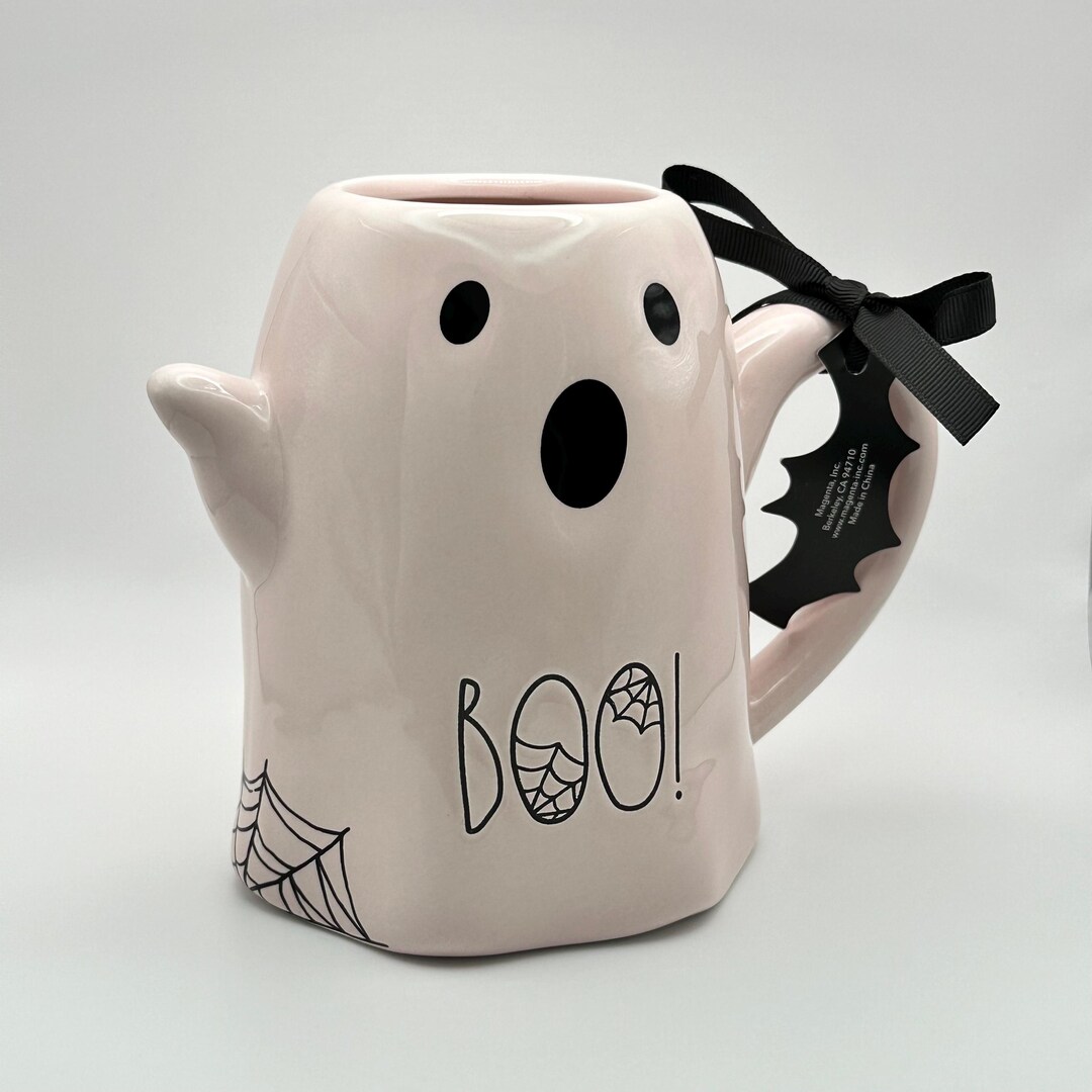 Rae Dunn Boo Ghost Coffee Pink Mug | Coffee Mug | Pink Halloween Mug by Rae Dunn | Pink Ghost ...