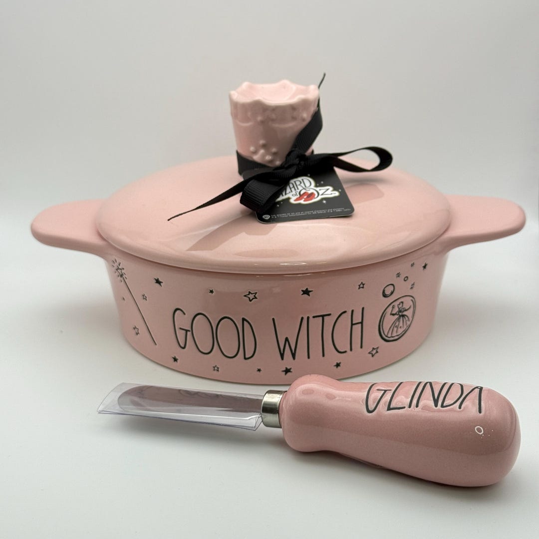 Rae Dunn Good Witch Brie Baker Set: Pink Ceramic Glinda Knife - Etsy