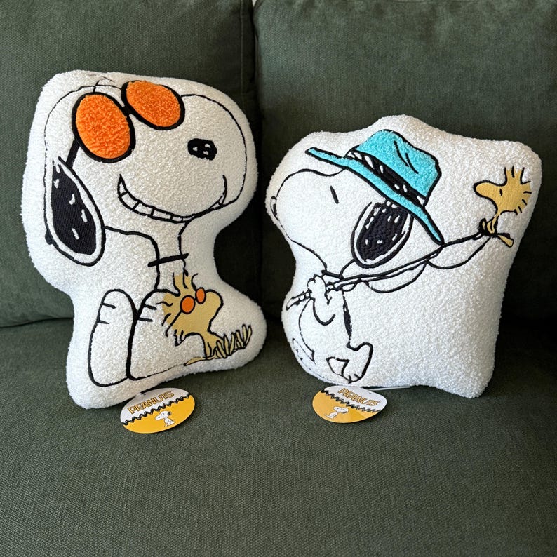 Snoopy and Woodstock Sherpa Throw Pillow | Peanuts Summer Decor | 2 ...