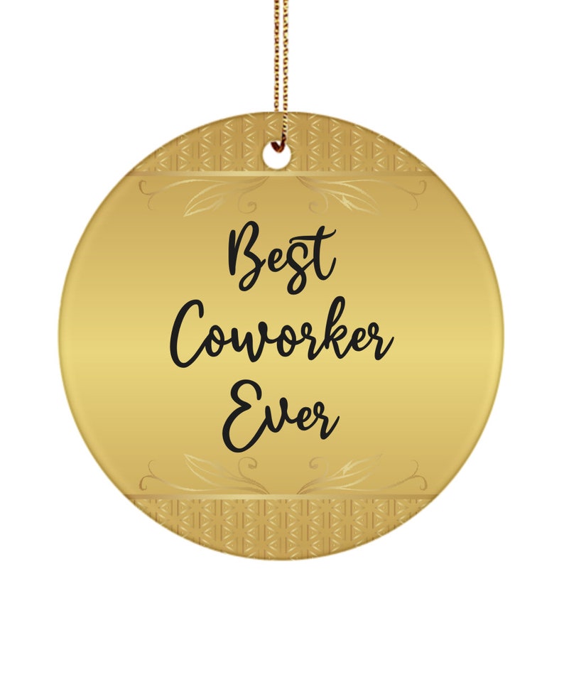 Best Coworker Ever Ornament Gold Coworker Christmas Gift - Etsy