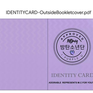 BTS Membership Booklet, Bangtan ID, ARMY Passport, Instant Download - Etsy