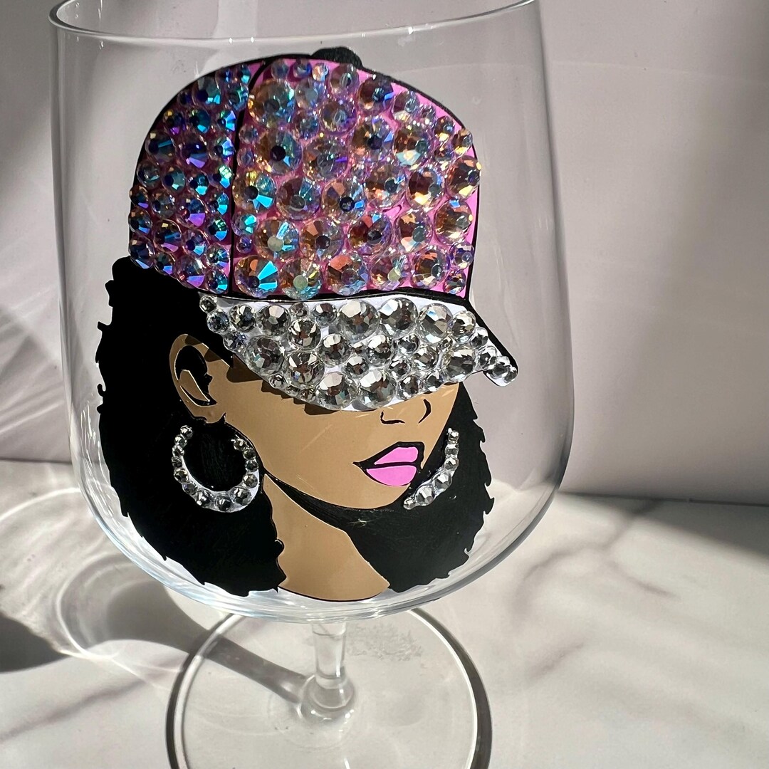 Pretty Pink Bling Wine Glass, Rhinestone Gift for Her - Etsy