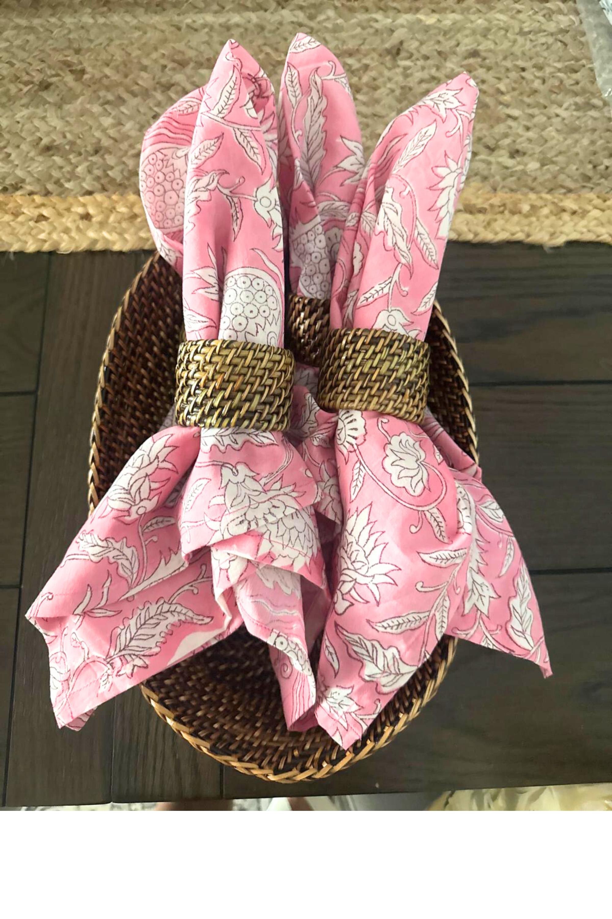 Assorted Cloth Napkins Hand Block Floral Printed Mix and Match Napkins ...