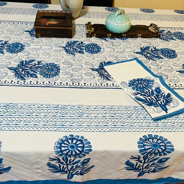 Blue Tablecloth - Etsy