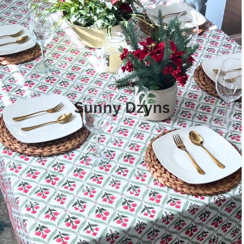 Block Print Tablecloth - Etsy