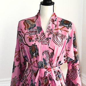 Pink Robe,boho Cotton Robes, House Robe for Women, Beach Cover Up, Gift ...