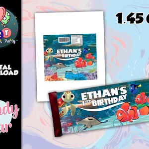 Finding Nemo Candy Bar Printable Chocolate Finding Dory Birthday Party ...