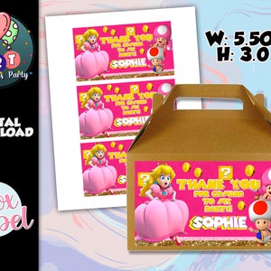 Princess Peach Box Label Printable Gable Box Peaches Mario Bros ...