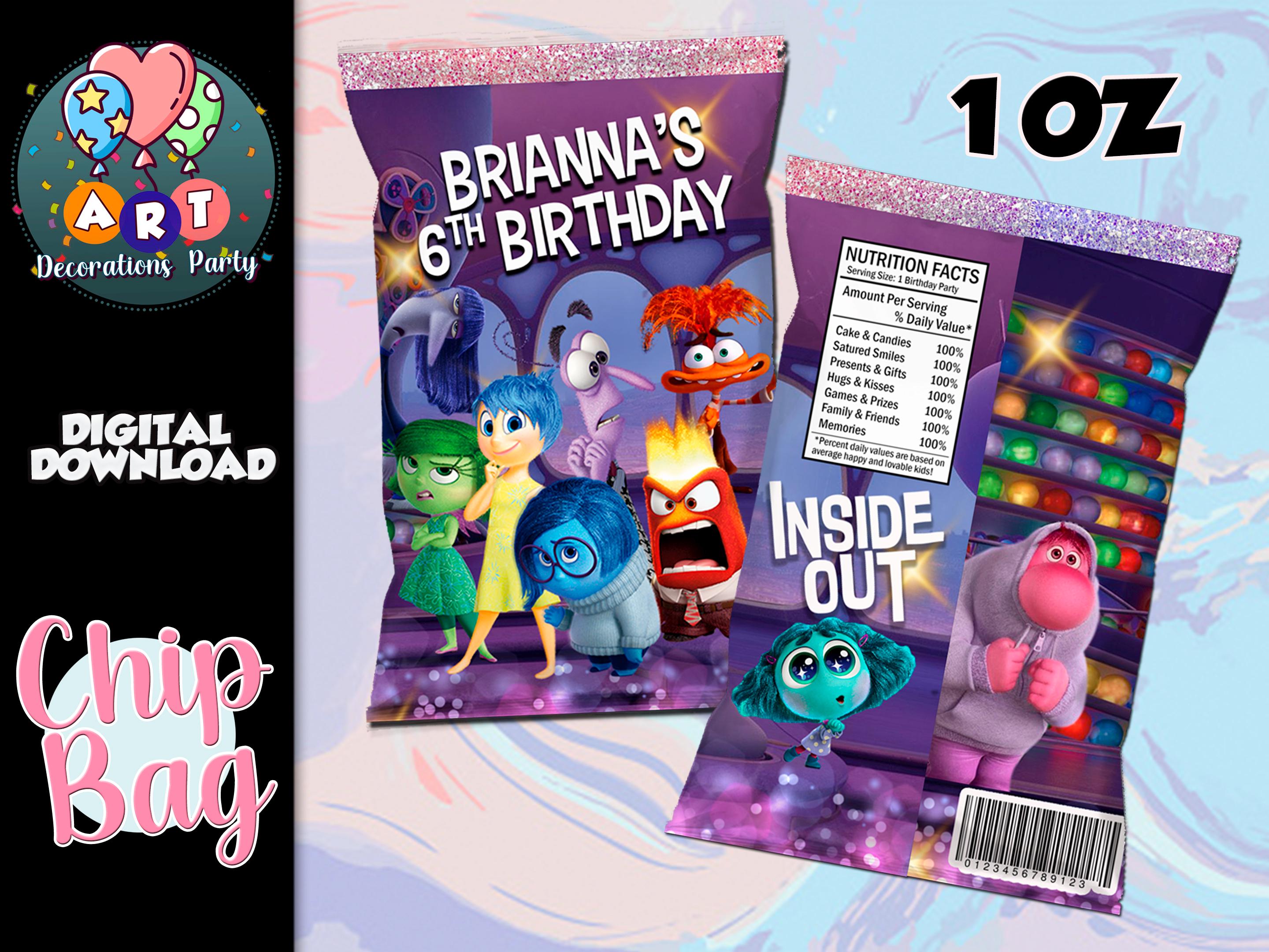 Inside Out Chip Bag Printable Chip Bag Inside Out Birthday Party - Etsy
