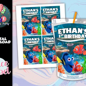 Finding Nemo Package Printable - Chip Bag / Gable Box / Juice Label ...