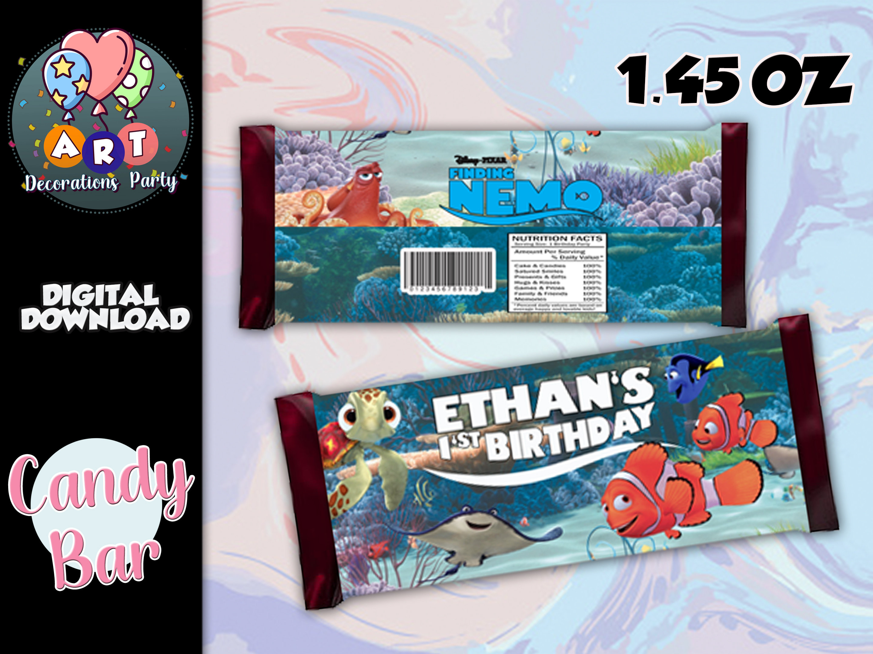 Finding Nemo Package Printable Chip Bag/lollipop/gable - Etsy UK