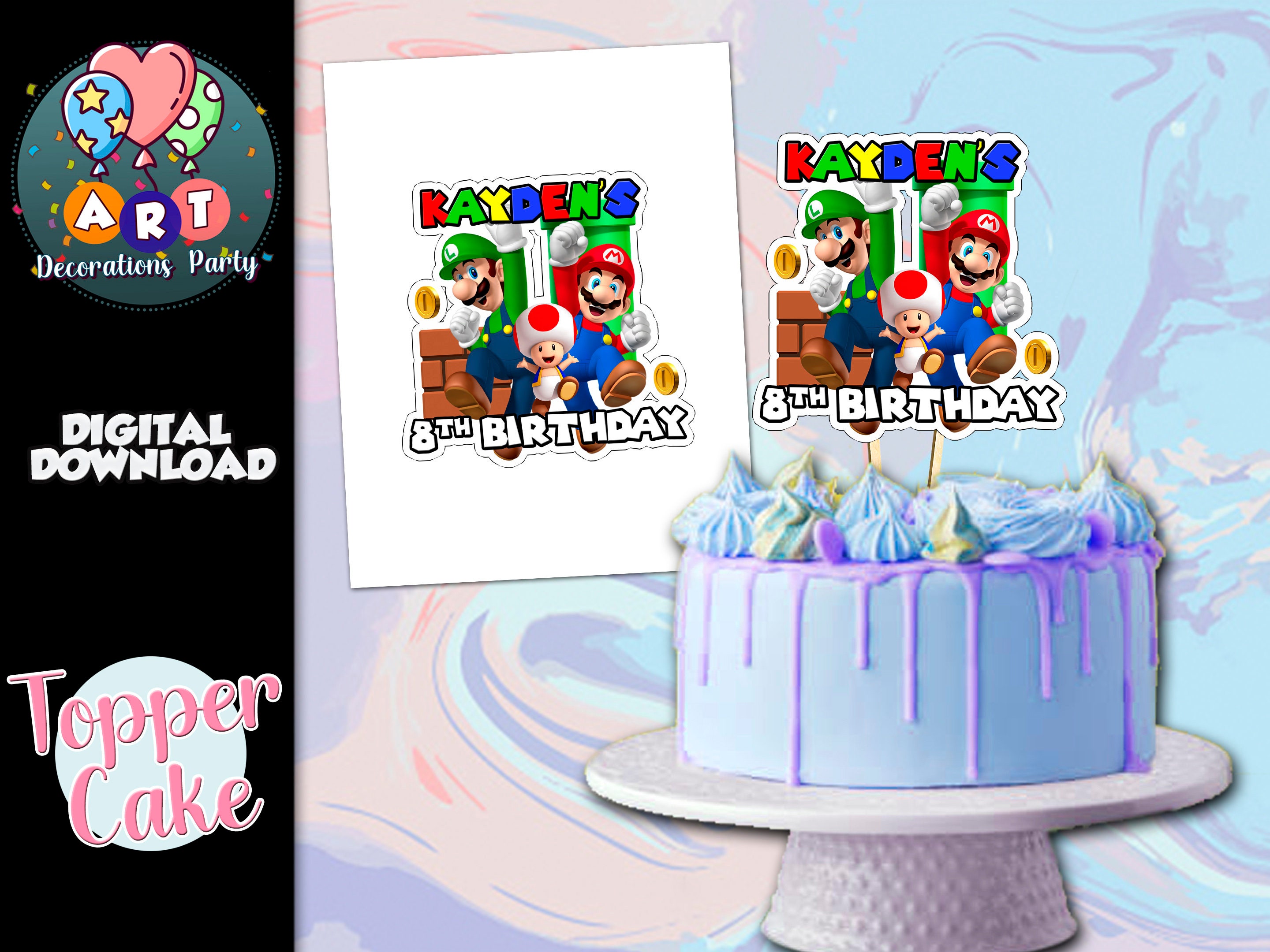 Super Mario Bros Package Printable Chip Bag/lollipop/gable - Etsy