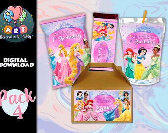 Cinderella Princess Birthday Party Chocolate Label DIGITAL DOWNLOAD ...