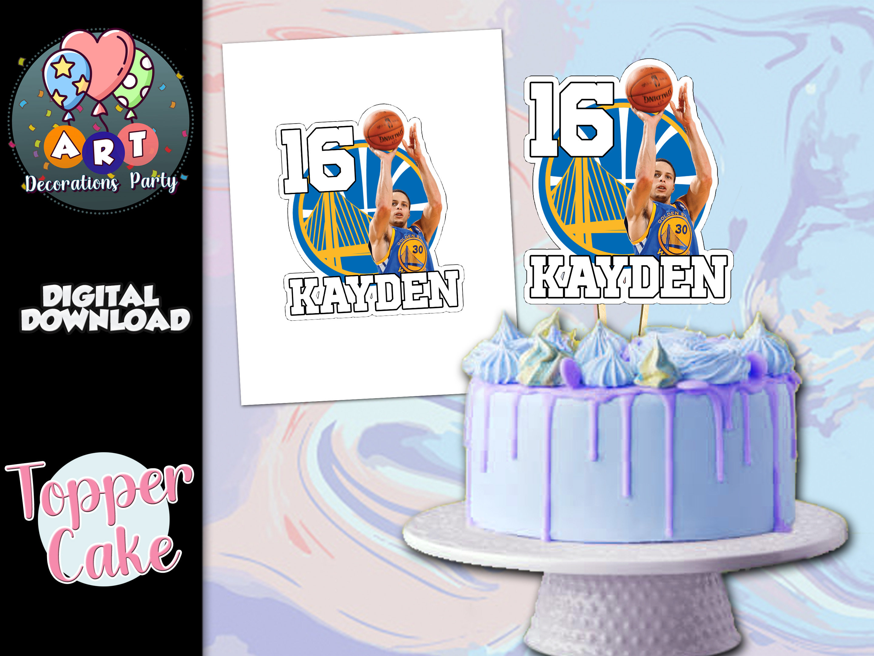 Basketball Topper Cake Printable Toppers Basketball - Etsy