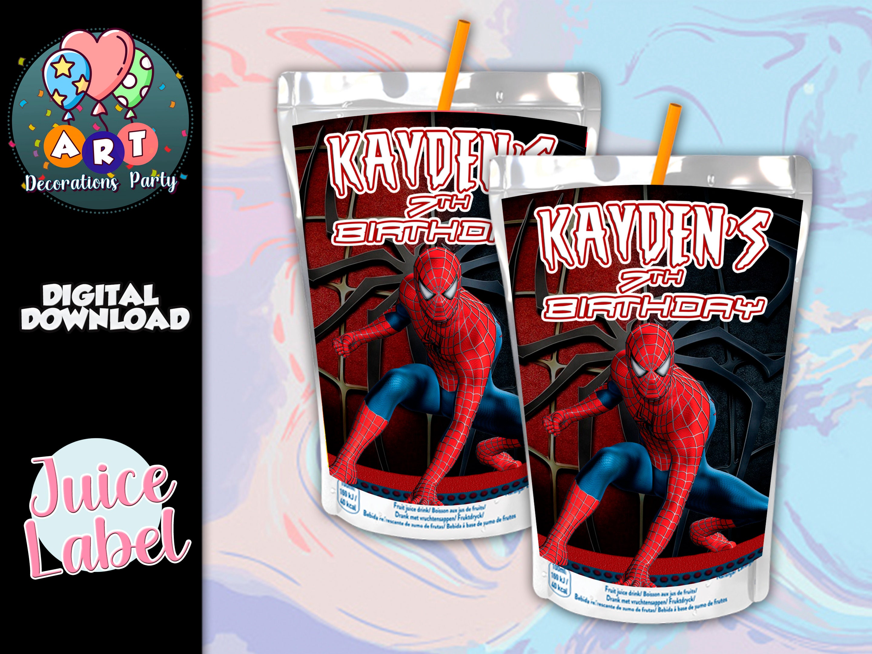 Spiderman Package Printable Chip Bag / Gable Box / Juice - Etsy