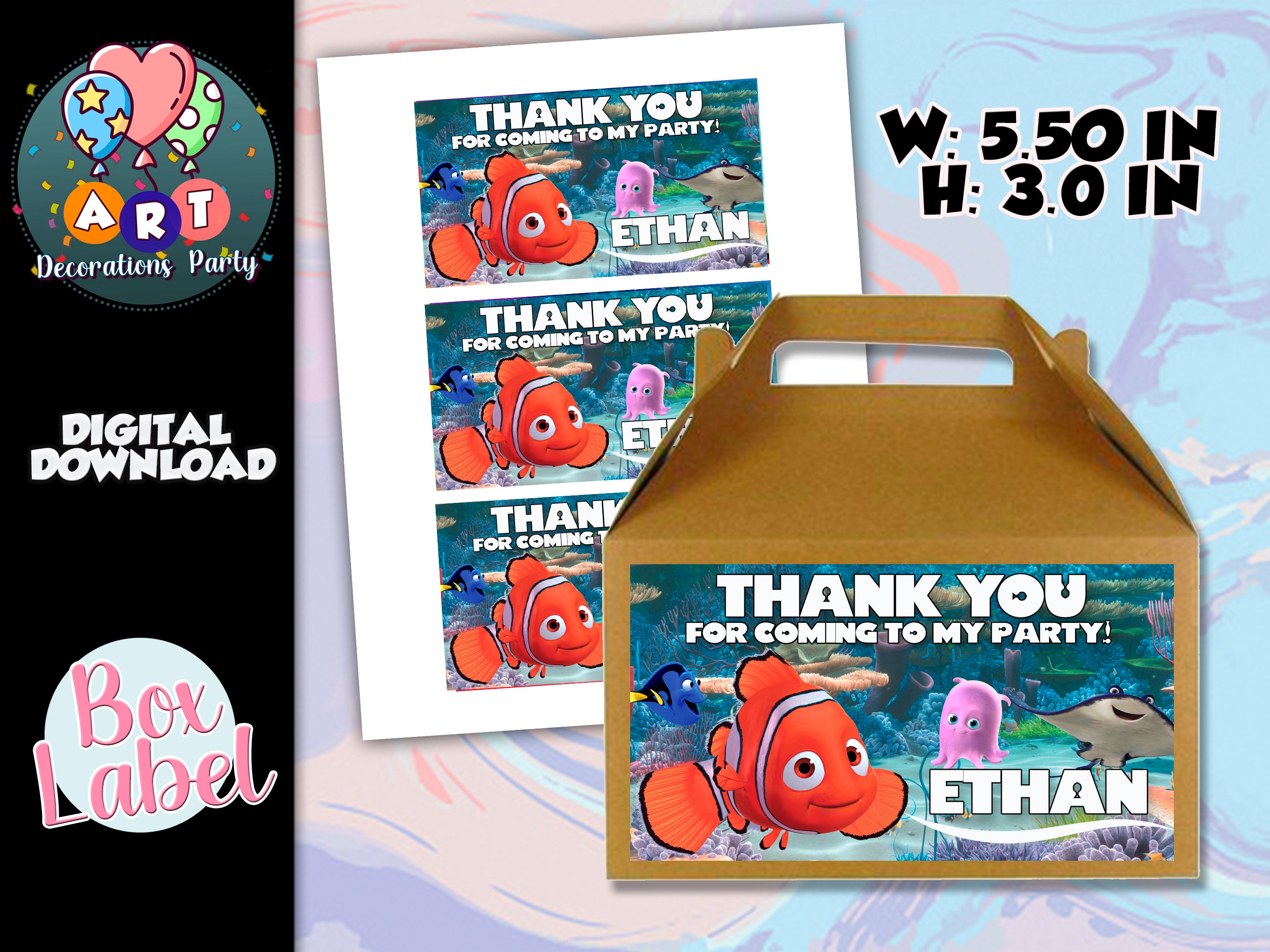 Finding Nemo Package Printable Chip Bag / Gable Box / Juice Label ...