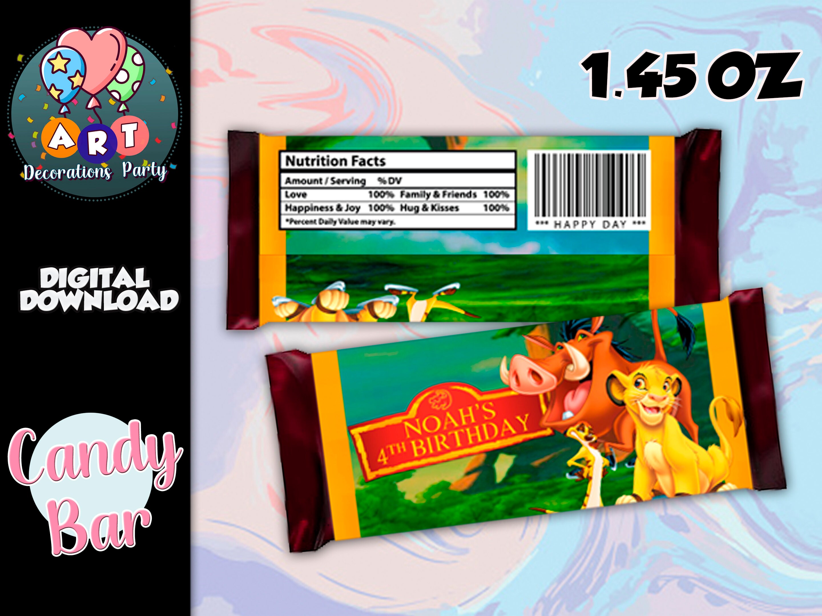 The Lion King Candy Bar Printable - Chocolate - the Lion King Birthday ...