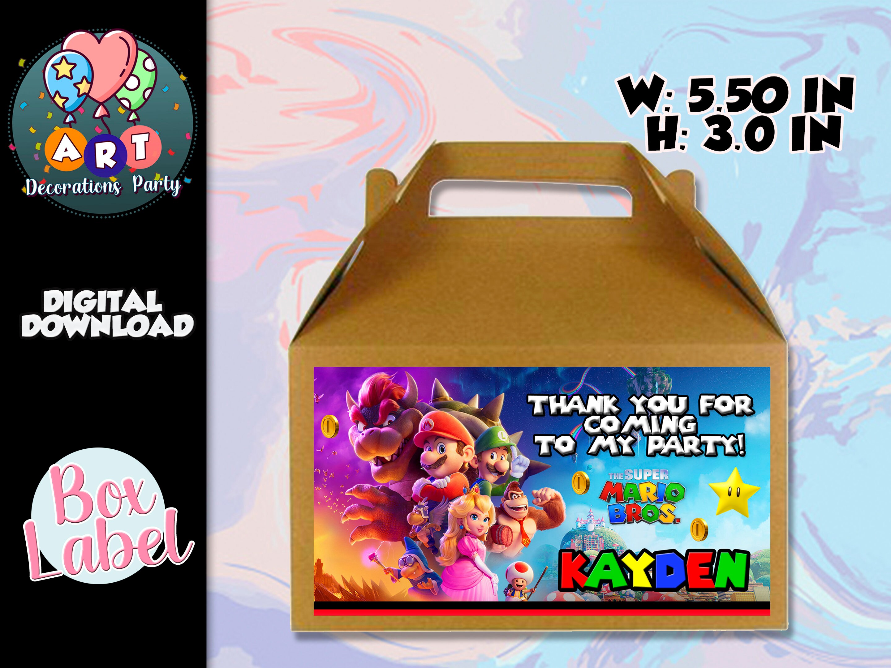 Super Mario Bros Package Printable Chip Bag / Gable Box / Juice Label ...