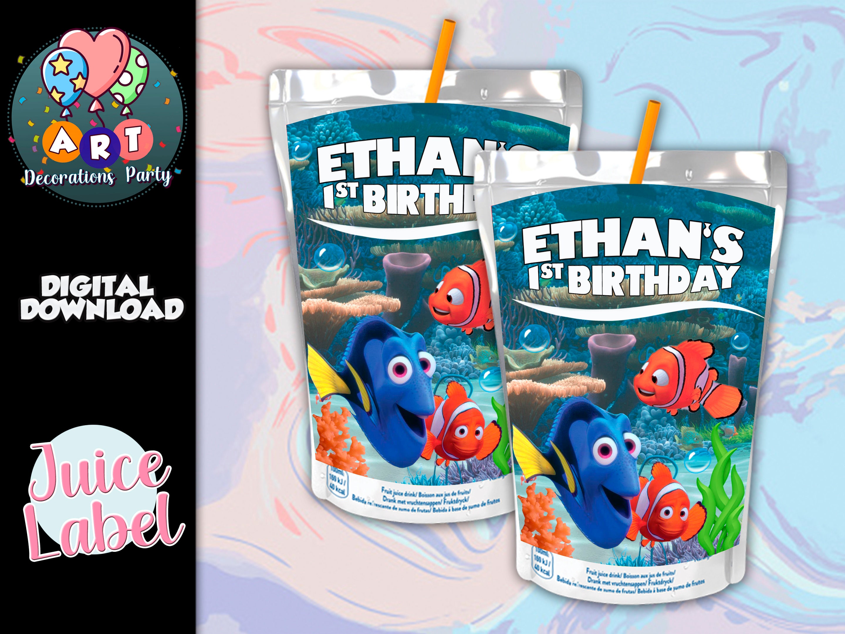Finding Nemo Package Printable Chip Bag / Gable Box / Juice Label ...