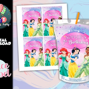 Princesses Package Printable - Chip Bag / Gable Box / Juice Label ...