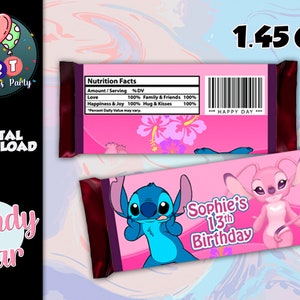 Stitch & Angel Printable - Chip Bag / Gable Box / Juice Label / Candy ...