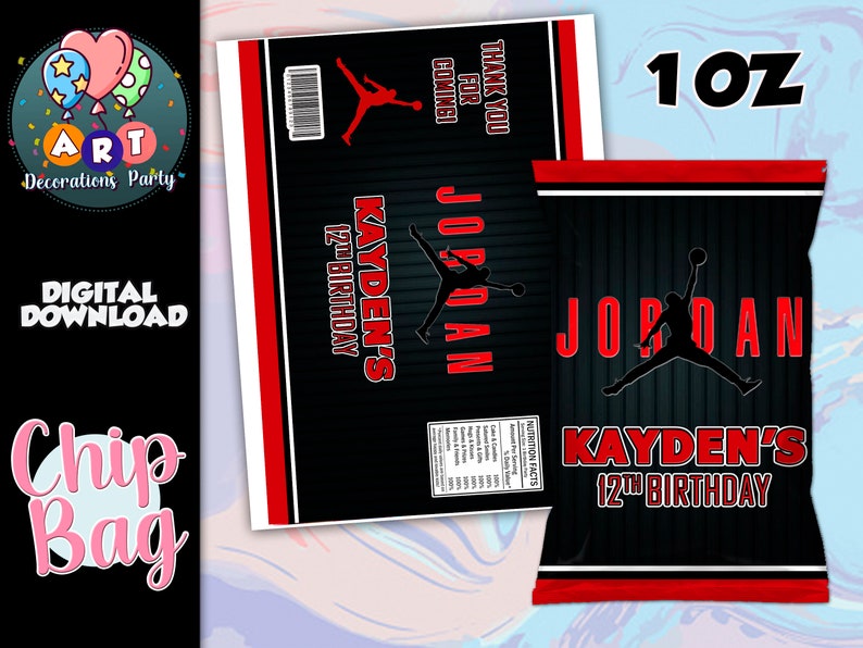 Jordan Jumpman Package Printable Chip Bag / Gable Box / - Etsy