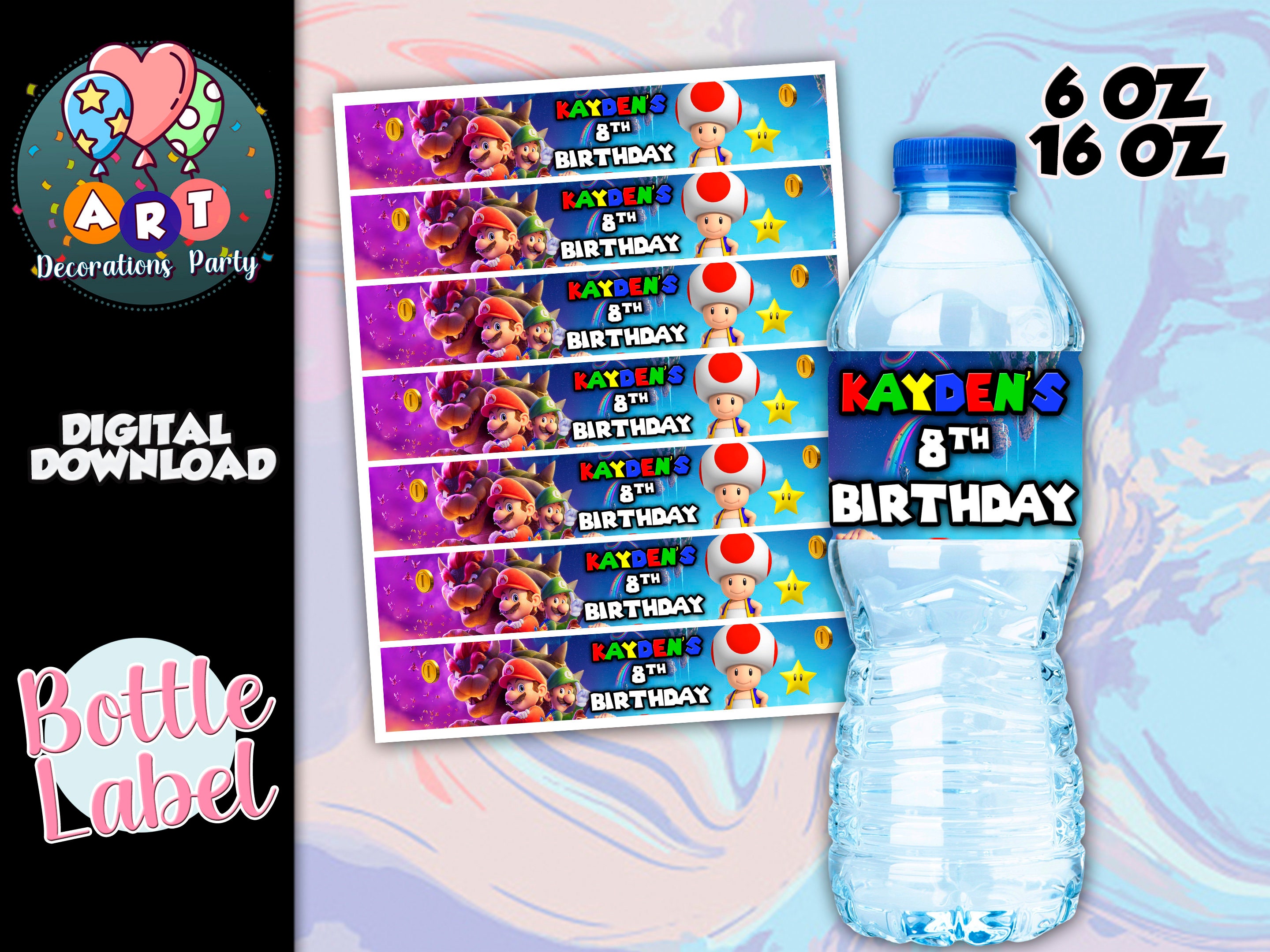 Super Mario Bros Package Printable Chip Bag/lollipop/gable - Etsy