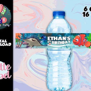 Finding Nemo Bottle Label Printable Watter Bottle Finding Dory Birthday ...