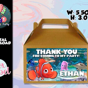 Finding Nemo Package Printable - Chip Bag / Gable Box / Juice Label ...
