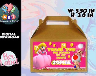 Princess Peach Favor Bag Birthday Party Gift Bag Labels Printables ...