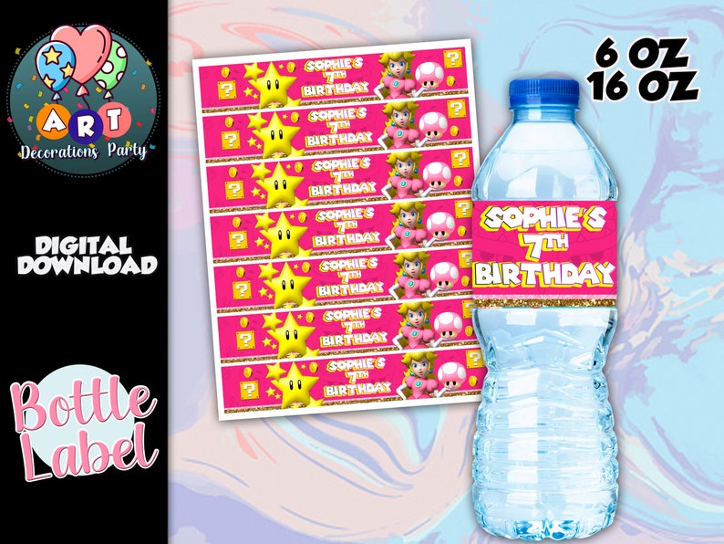 Princess Peach Package Printable Chip Bag/lollipop/gable Box/juice ...