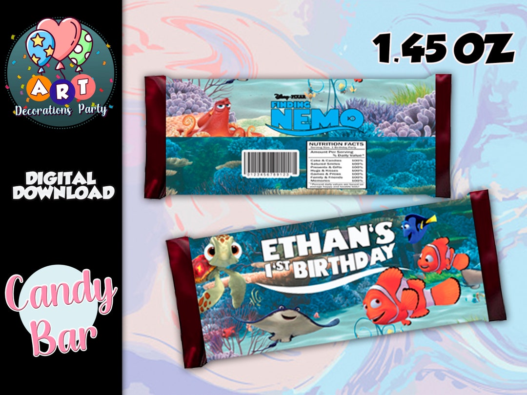 Finding Nemo Candy Bar Printable - Chocolate - Finding Dory Birthday ...