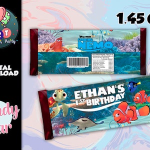 Finding Nemo Candy Bar Printable Chocolate Finding Dory Birthday Party ...