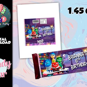 Inside Out Candy Bar Printable Chocolate Inside Out Birthday Party - Etsy