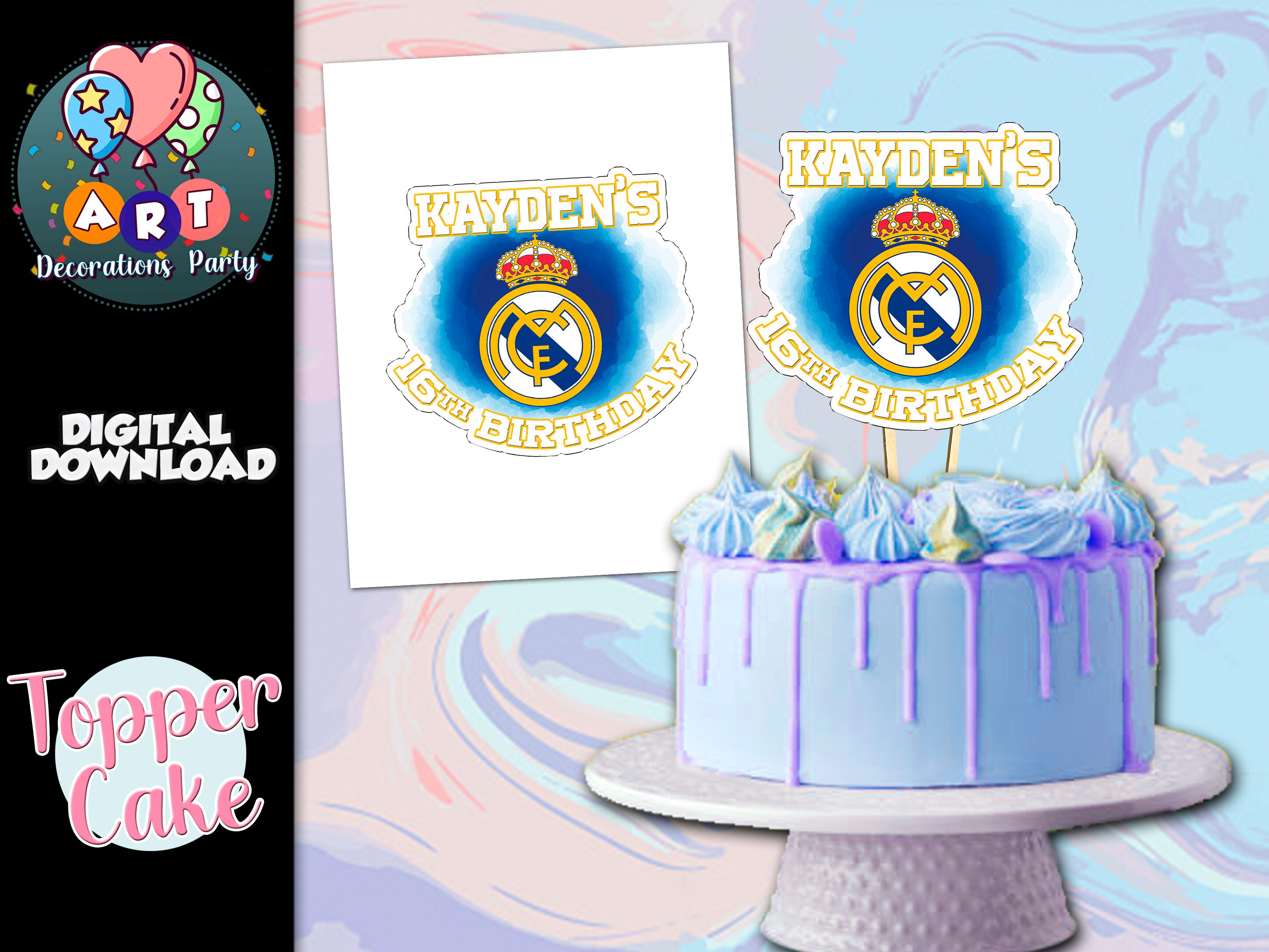 Soccer Topper Cake Printable Toppers Football Birthday Party - Etsy