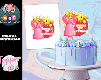 Princess Peach Birthday Party Pack Topper Cake Toppers. Topper Cupcakes ...