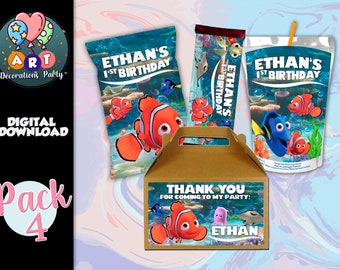 Finding Nemo Birthday Party Welcome Sign Backdrop Finding Nemo Party ...