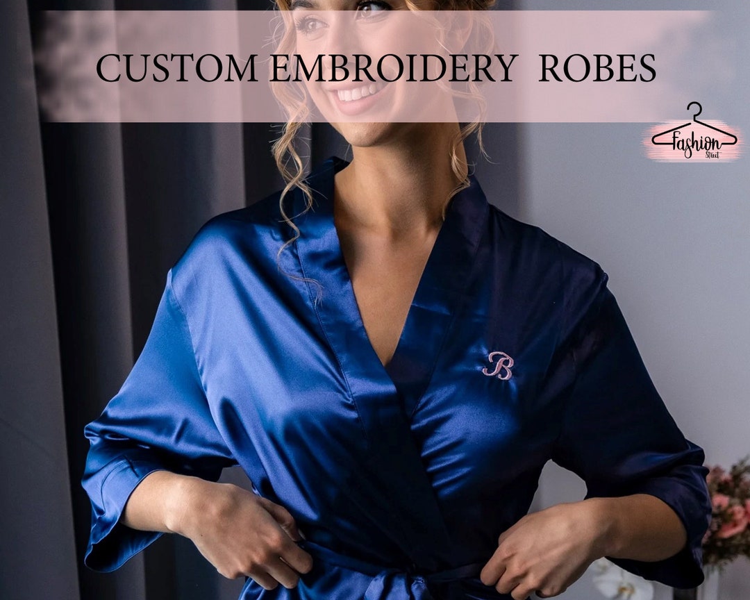 Custom Satin Robes Customized Embroidery Robes Personalized - Etsy Canada