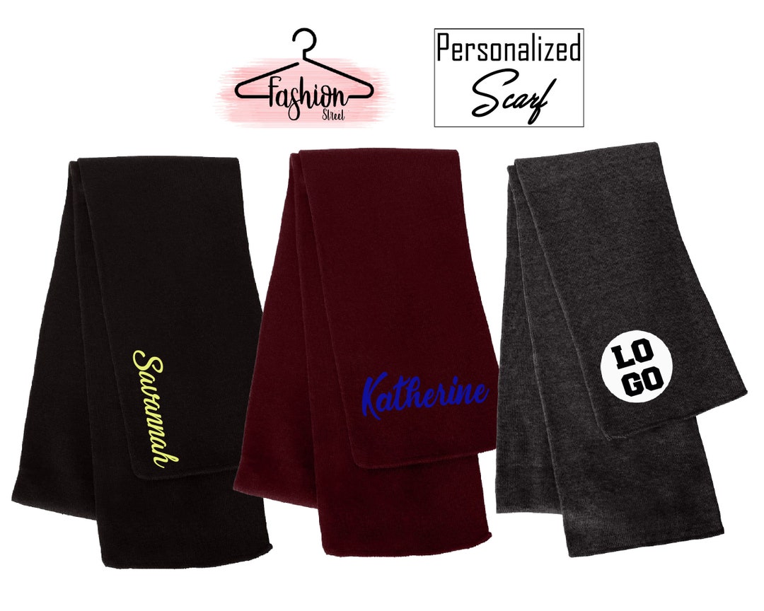 Custom Scarves Monogram Scarf Customized Scarf Personalized Knit Scarf ...