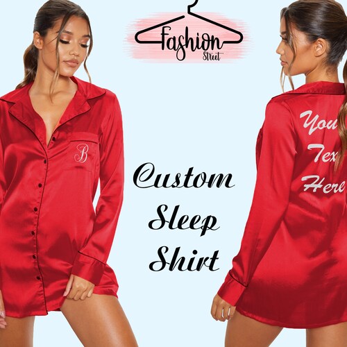 Sleep Shirts Personalized Sleep Shirt Customized Bridesmaid - Etsy