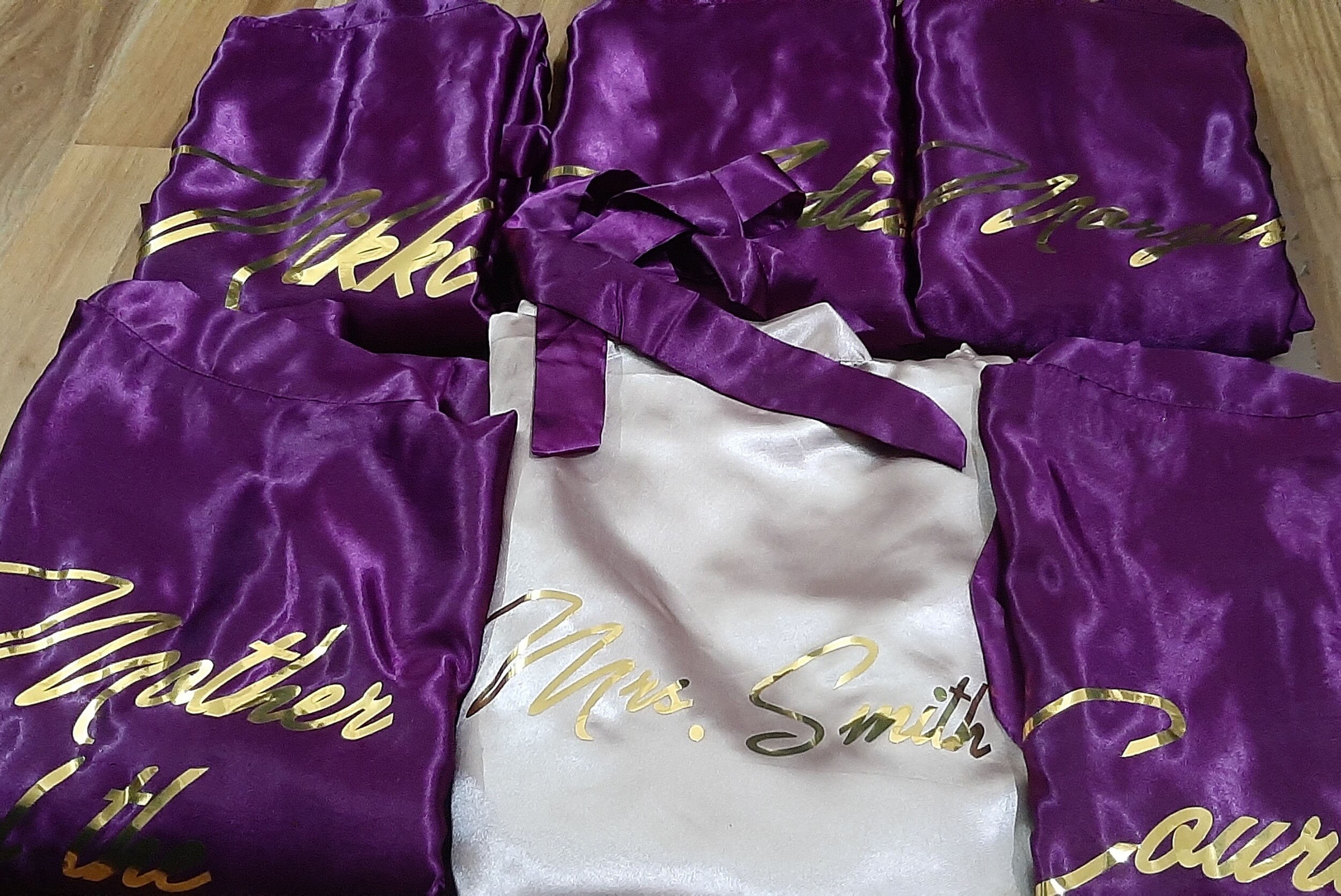 Set Of 4 Robes Customized Kimono Robes Bridal Robes Bridesmaid | Etsy