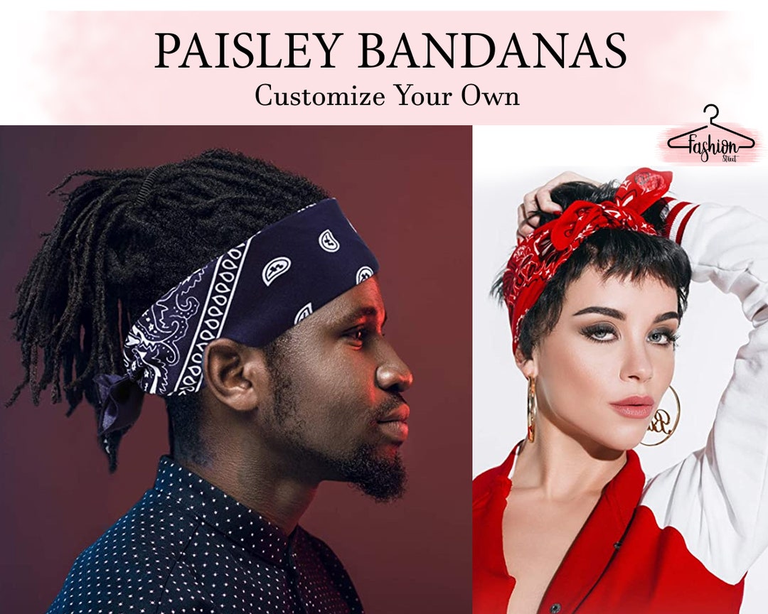 Paisley Bandana / Custom Bandana/custom Name Bandana/logo Bandana/human ...