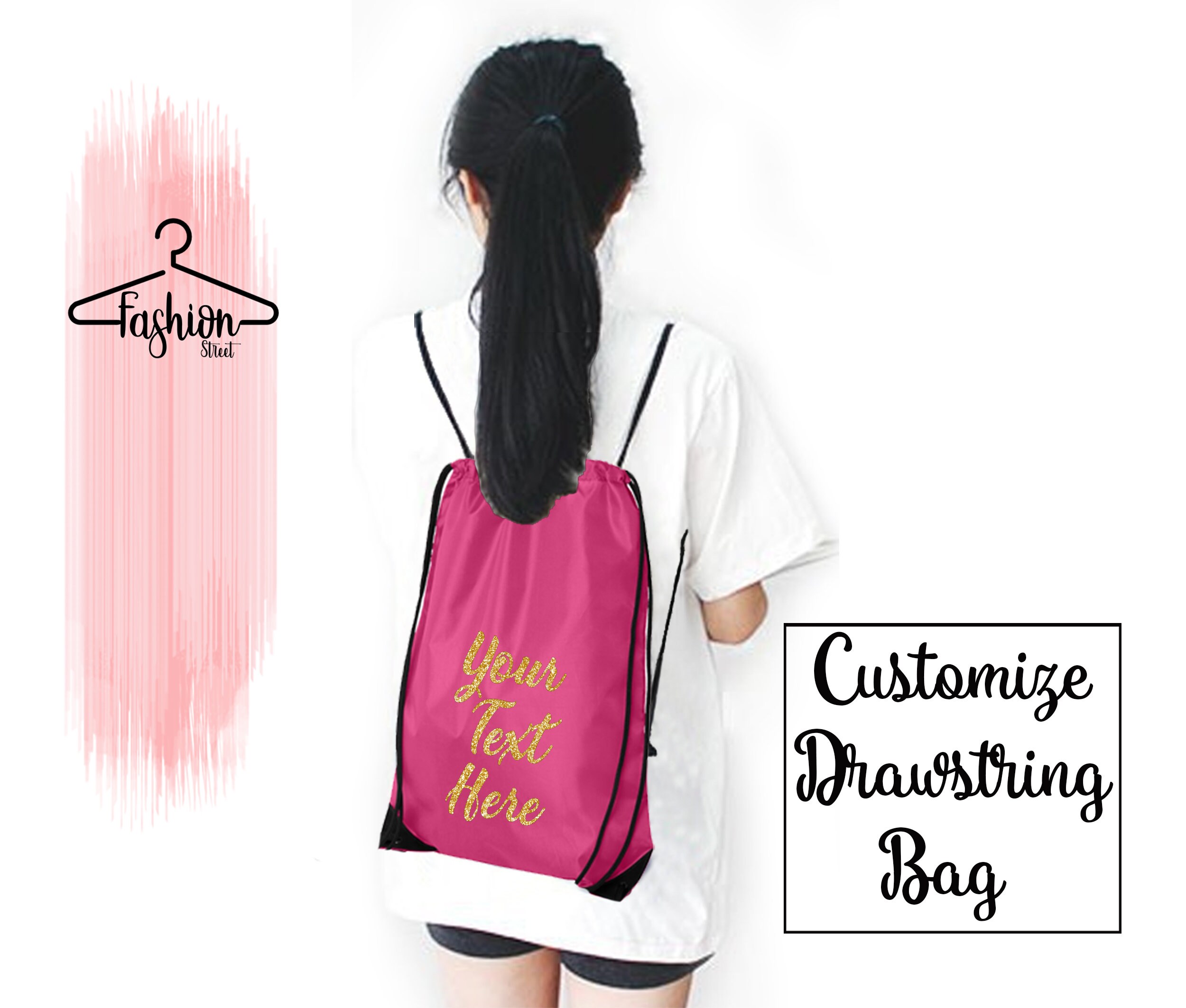 Personalized Name Drawstring Bag Customize Drawstring Custom | Etsy