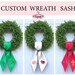 Embroidery Wreath Sash, Personalized Wreath Sash, Wreath Sash, Boxwood ...