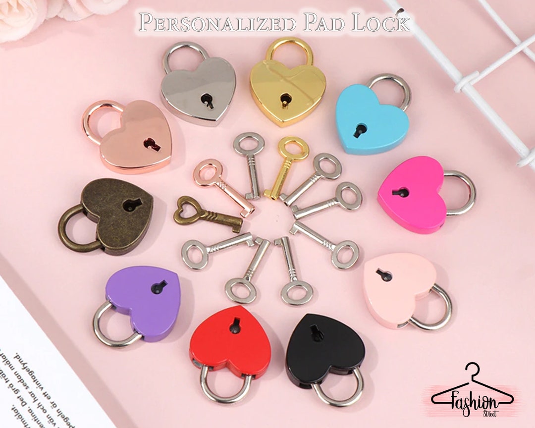 Personalized Love Lock, Custom Engraved Padlock With Key ,two Hearts ...